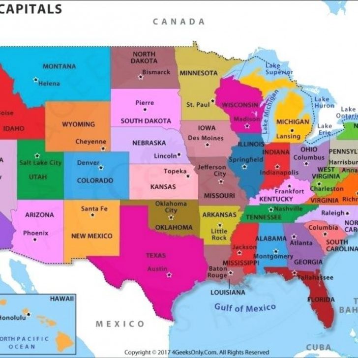 Us Map With States Capitals And Abbreviations Abbreviation How Many ...