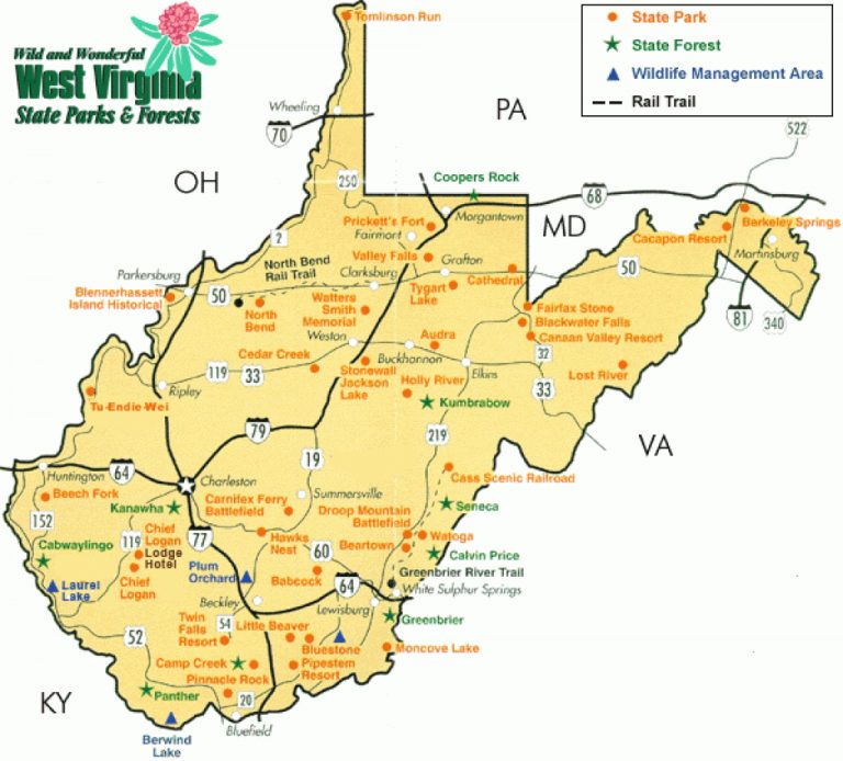 Virginia State Parks Map – Bnhspine With West Virginia State Parks Map ...