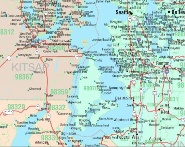 Washington State Zip Code Map Within Washington State Zip Code Map ...
