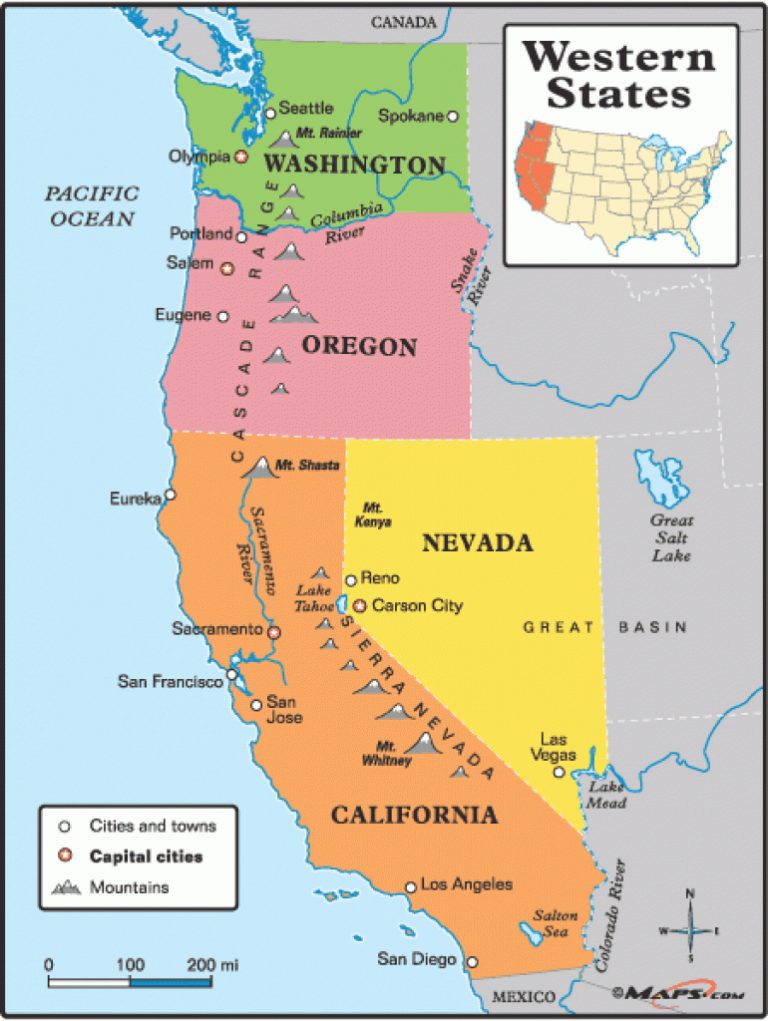 Western States Mapmaps From Maps - World's Largest Map For Western ...