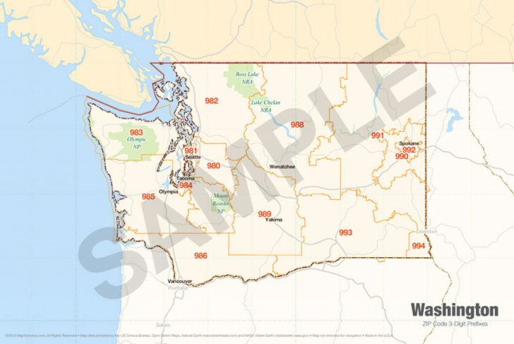 Zip Code Maps Washington State And Travel Information | Download Inside ...